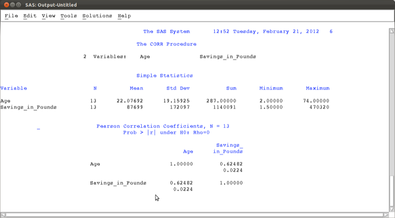 SAS Chapter 2 - Basic Statistical Procedures